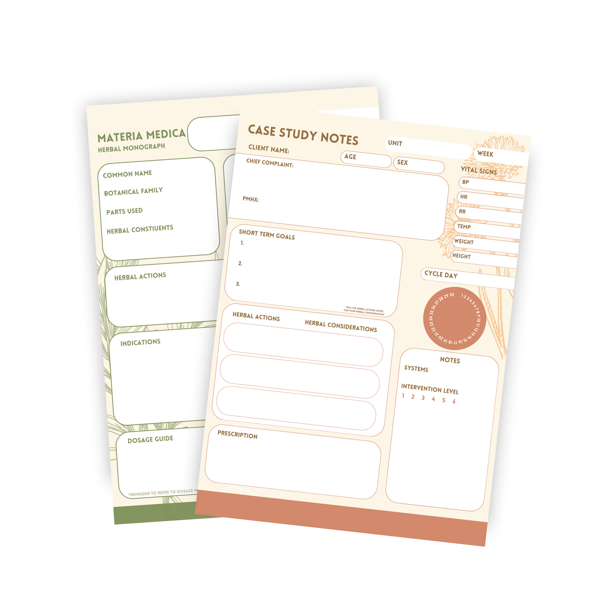 Case Study and Herbal Monograph Note Printable Template – Studious ...